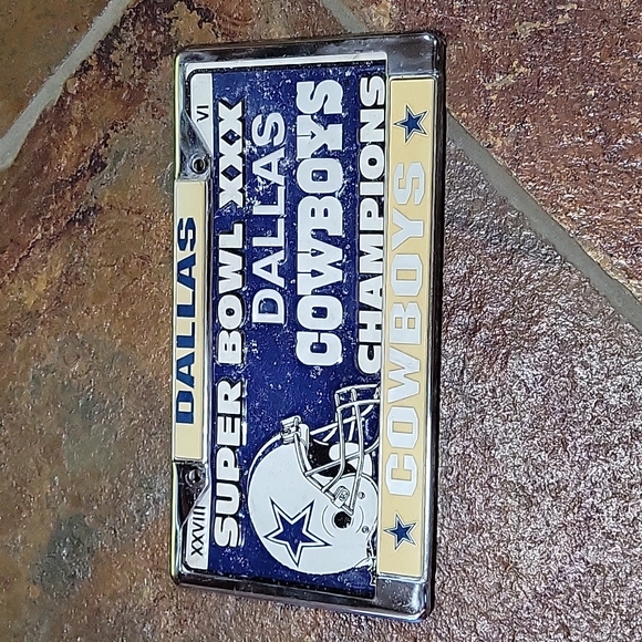 Other | Vintage Dallas Cowboys License Plate Metal Frame Vanity Plate ...